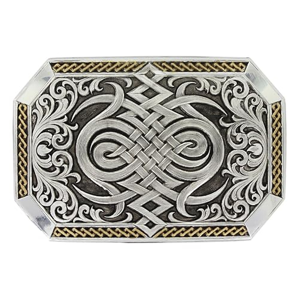 Montana Silversmiths Men's Silver Antiqued Celtic Knot Buckle Silver One Size