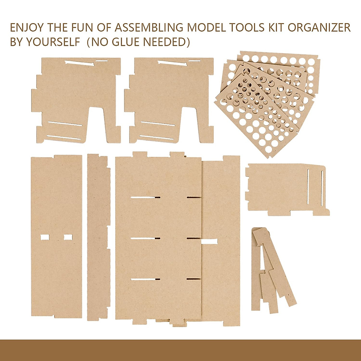 Bucasso Model Tool Storage Rack with 60 Holes, Wooden Paint Organizer, MDF Material, Tool Storage, Brush Storage, Craft Supplies Storage, Brush/Tool Holder, GK6