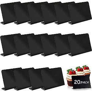20 Pcs Mini Chalkboard Signs Set, BetterJonny Easy to Write and Wipe Out Food Chalkboard Signs for Parties Reusable Food Labels for School/Wedding/Birthday/Buffet/Party/Message Boards (4x3 inch)