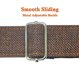 Ukulele Strap Adjustable Ukulele Shoulder Strap of Cotton Linen Style Durable Ends,with Picks Ukelele Strap Locks Buttons End Pins,for Soprano Concert Tenor Baritone Uke (Coffee)