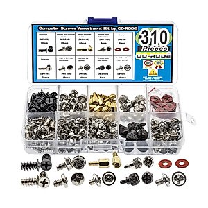 310pcs Motherboard Standoffs Screw, PC Computer Screws Kit Set for Mainboard, Hard Drive HDD, Case, Fan, Power Graphics,CD-ROM