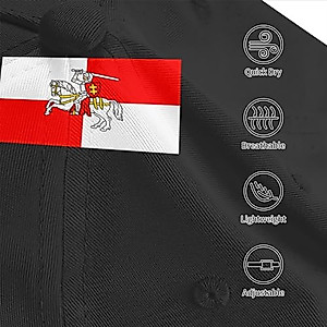 KOSPOGO Flag of Poles in Lithuania Baseball Cap Men's and Women's Baseball Hat Adjustable Casual Outdoor Breathable Caps Truck Driver Hat Dad Cap Black