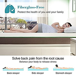 IYEE NATURE King Size Mattress, 14 Inch Cooling-Gel Memory Foam Mattress Bed in a Box, 80”*76”*14”, CertiPUR-US Certified, Medium Firm, Grey - King