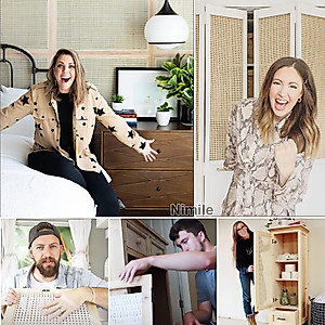 Nimile Cane Webbing Roll 17.5''W x 4Ft, Natural Rattan Webbing for DIY Home Decor Caning Projects, Woven Open Mesh Cane for Furniture, Chair, Cabinet, Ceiling or Ornaments Indoor