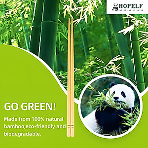 HOPELF 5 Pairs Bamboo Chopsticks Wooden Chinese Classic Style，9 1/2 Inches，More Quantity Choices 10Pairs/20Pairs
