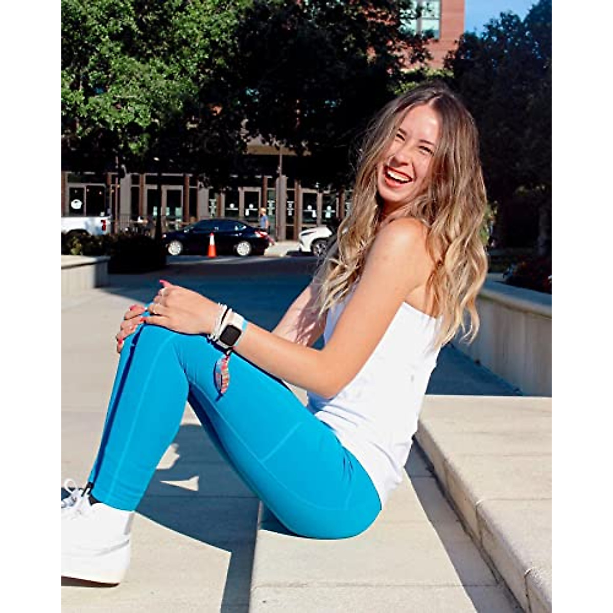 RBX Active Women's 7/8 Gym Legging Squat Proof Ankle Length Workout Yoga Legging with Pockets High Waisted Moisture Wicking Running Tights with Side Pockets 7/8 Jet Black L