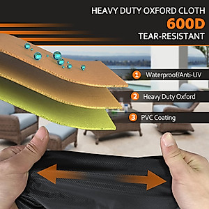 STARTWO Patio Chair Covers Outdoor Furniture Covers Waterproof Fit for 32" Lx 37" W x 36" H, Lounge Deep Seat Cover, Heavy Duty Chair Covers for Lawn Furnitures, Black