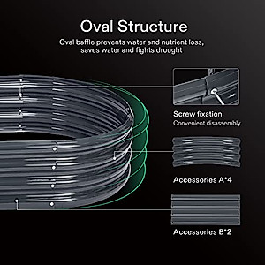VIVOSUN 7 ft. Galvanized Raised Garden Bed, Oval Wave-Shaped Metal Planter Box to Grow Flowers, Vegetables and Herbs for Outdoor Gardening, Gray