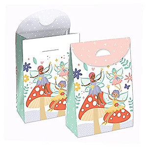 Big Dot of Happiness Let’s Be Fairies - Fairy Garden Birthday Gift Favor Bag - Party Goodie Boxes - Set of 12