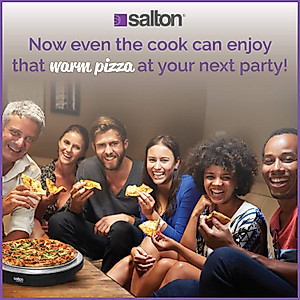 Round Warming Tray by Salton | Cordless Electric Hot Plate | Cooking, Serving & Warming Tray | 14” Diameter Hot Plate