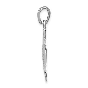 Diamond2Deal 14k White Gold Jerusalem Religious Crucifix Cross Pendant Fine Jewelry for Women (L- 32 mm W- 23 mm)