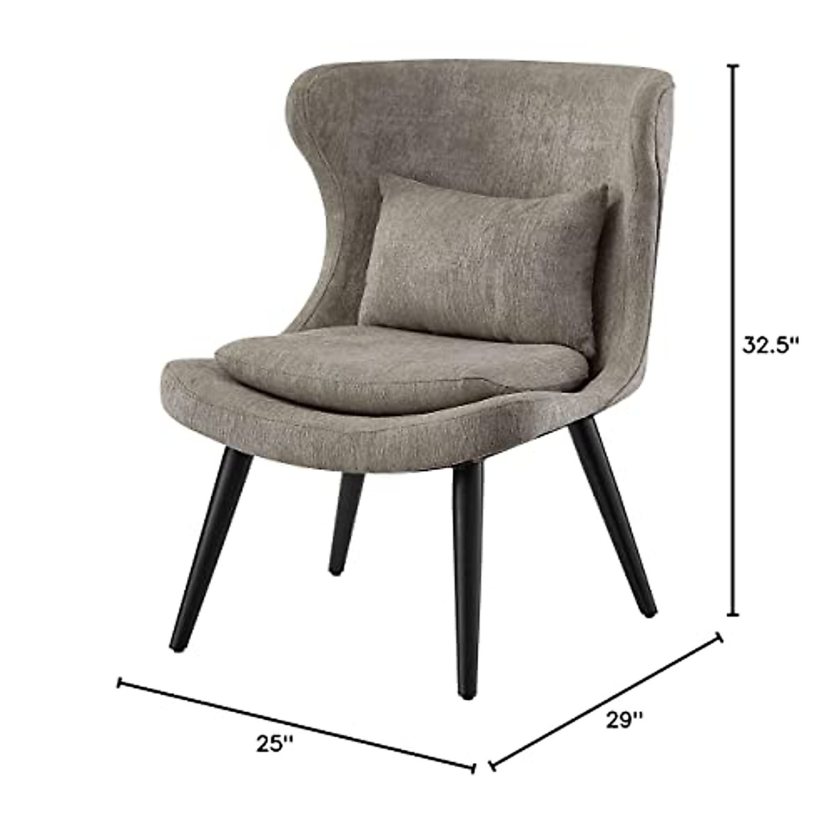 Ball & Cast Living Room Upholstered Accent Chair 25" W x 29"D x 32.5" H Grey Set of 1