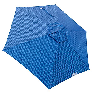 Rio Brands Rio Beach 7' Outdoor UPF50+ Sun Protection Wind Vent Market Beach Umbrella, Blue
