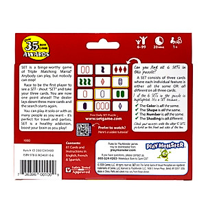 SET Enterprises SET - The Family Card Game of Visual Perception - Race to Find The Matches, For Ages 8+,81 Cards, Rules included
