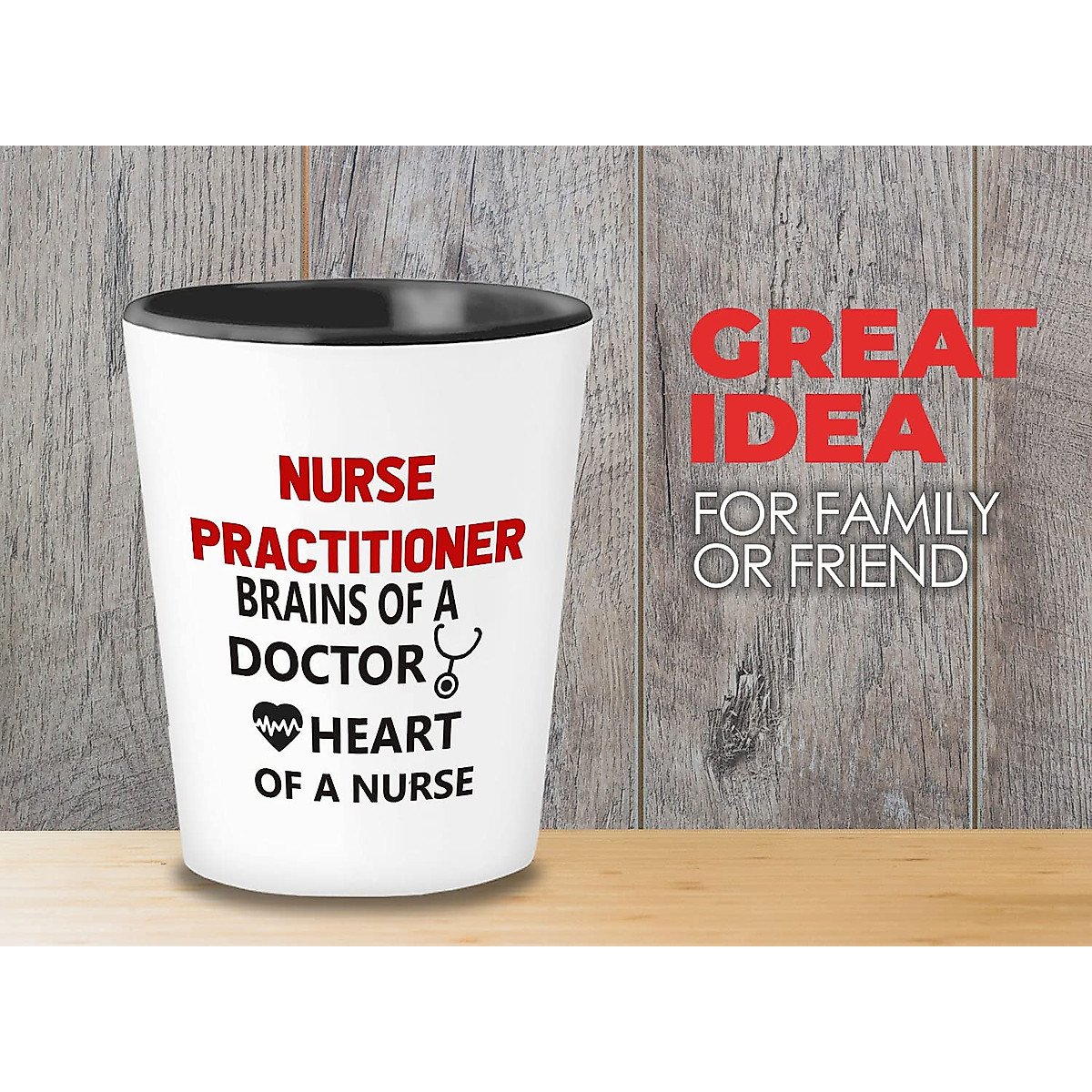 Nurse Shot Glass 1.5Oz - Idea for Nurses week Nursing Student Nurse Appreciation Week Future Doctor NICU - Nurse Practitioner Brains of a Doctor Heart