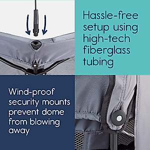 hiccapop PlayPod Portable Playpen Canopy [Dome Shade Only] | Reflective Dome with 3 Side Panels Provides Full Sun Protection at Any Time of The Day | Designed Exclusively for The hiccapop 53” Playpen