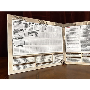 Stat Trackers DM Screen for 5th Edition: Dry-Erase with Built in hit Point Tracker, Essential 5e Rules Reference, Amazing Illustration