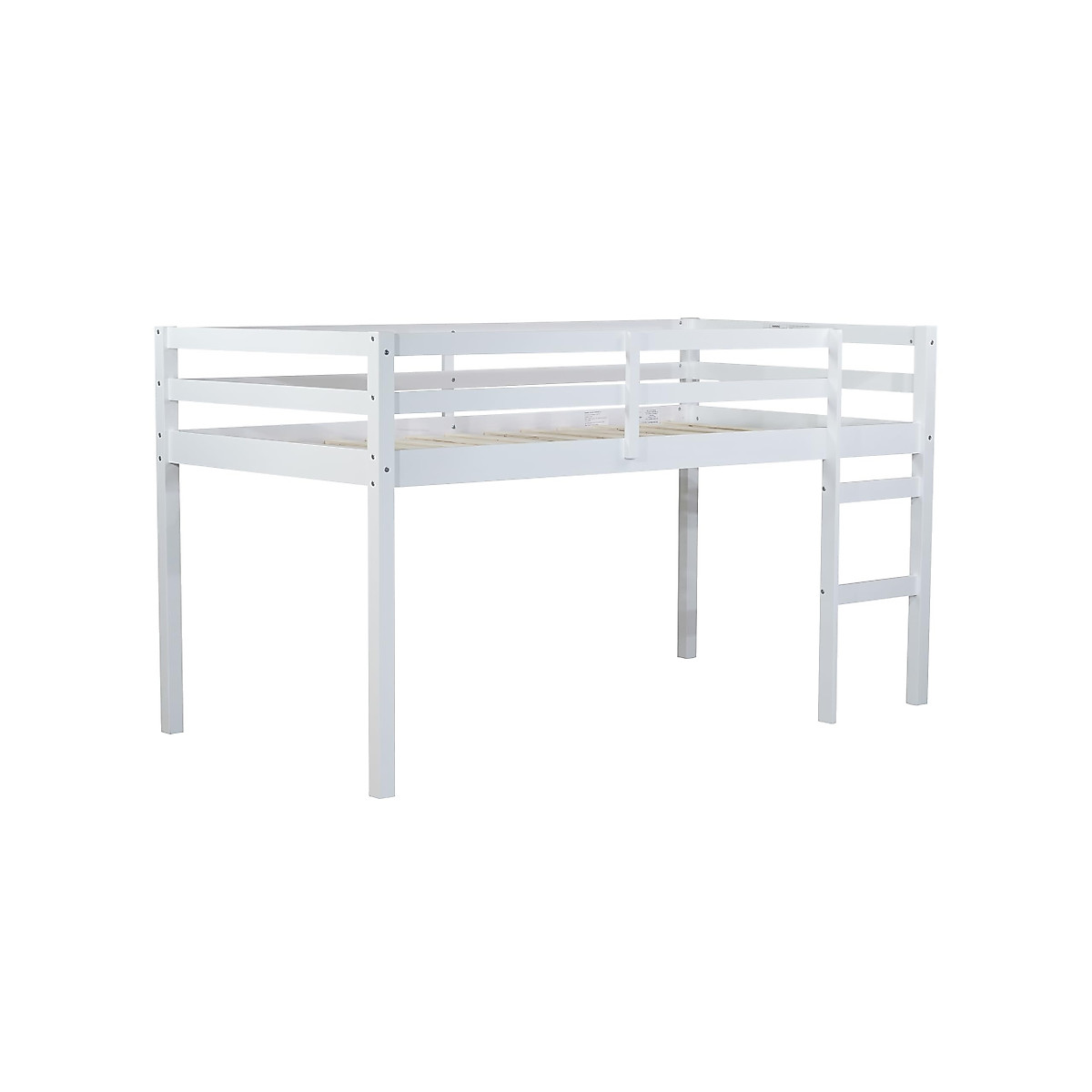 Bellemave Twin Size loft Bed for Kids, Kids loft Bed with Ladder, Wooden loft Bed for Kids, Low loft Bed, White