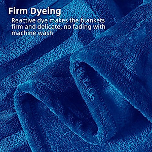 Whale Flotilla Fleece Throw Blanket for Couch, Soft Fluffy Sofa Bed Blanket with Chevron Pattern for All Season, Warm and Lightweight, 50x60 Inch, Royal Blue