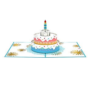 Lovepop Rainbow Birthday Cake Birthday Pop Up Card, 5x7-3D Birthday Greeting Card, Pop Up Birthday Card for Mom, Pop Up Birthday Cards for Kids, Celebration Cards