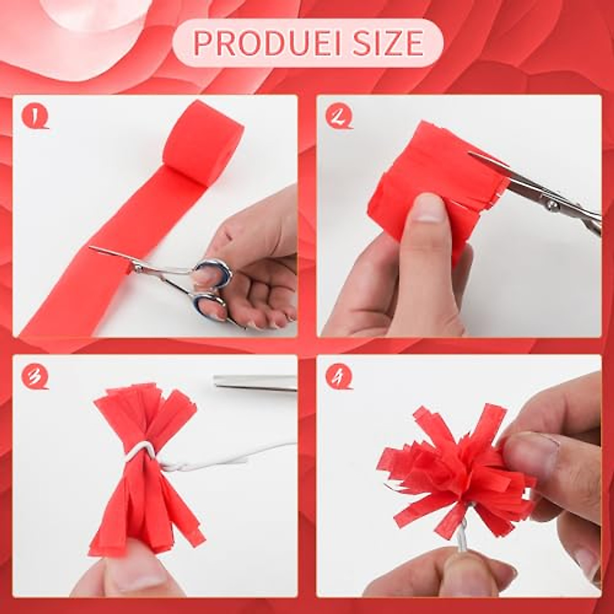 Ashmacdo 10 Rolls Crepe Paper Streamers,820 Ft Black and Red Crepe Paper Decorations Party Streamer for Birthday Decorations, Party Decorations, Wedding Decorations