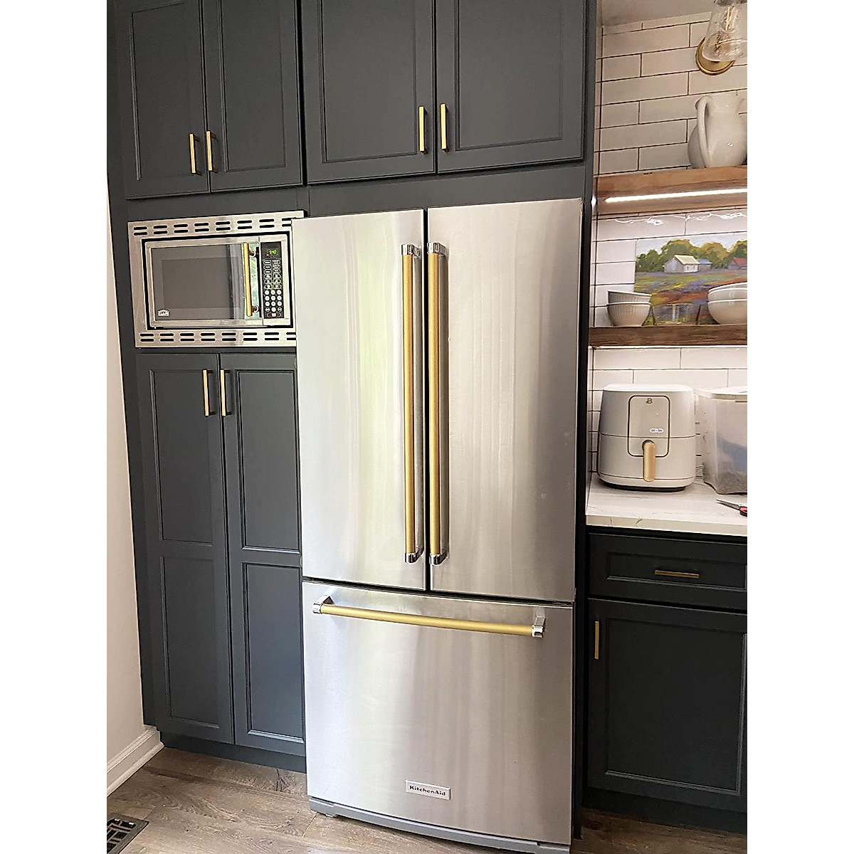 ROSEROSA Peel and Stick PVC Self-Adhesive Wallpaper Border Board Trim Moulding Sticker Hair Line (MG237B : 3.93 Inch X 16.40 Feet) Gold