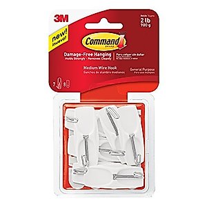 Command 1599838 Medium Wire Hook Value Pack White 7 Hooks (17065-7Es)