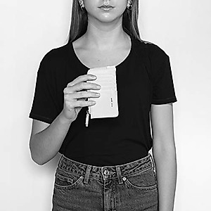 Pixie Mood Quinn 5 x 3 Vegan Leather Zippered ID Card Wallet, Black