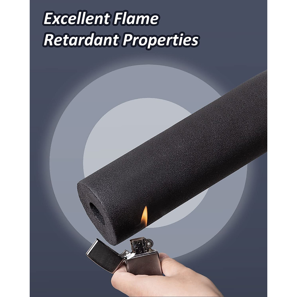 Pipe Insulation Foam Tube - 1" Foam Tubing for AC Unit, Guitar Stands, Exercise Machine Handle and Roof Rack, - 1"(25mm)ID 1-13/32"(43mm)OD - 6Ft