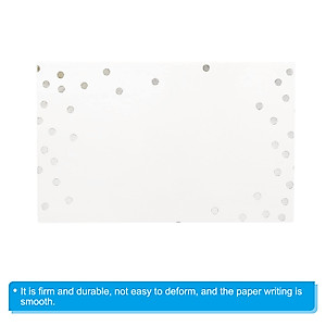 PATIKIL Tent Place Cards, 50pcs Greeting Cards 4.48 x 3.51inch Favor Decor Foldable Blank Card for Wedding Party DIY Table Name Place Cards Silver Tone Point White