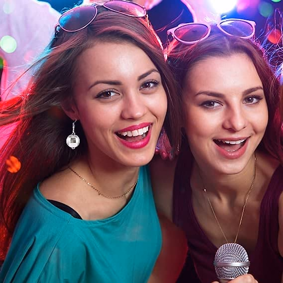 Disco Ball Earrings for Women, Silver Mirror Ball Earrings ,60's or 70's Silver Disco Ball Earrings for Women's Costume Accessories