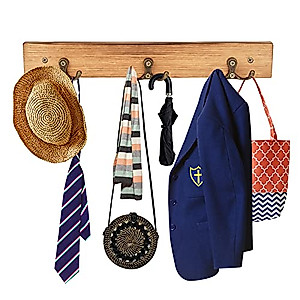 Haominnaqi Solid Wood Coat Rack Wall Mounted - 3 Six Hooks, Fitting Room Wardrobe Coat Door Rear Hook Key Hook Kitchen Bathroom Hook(2pce)