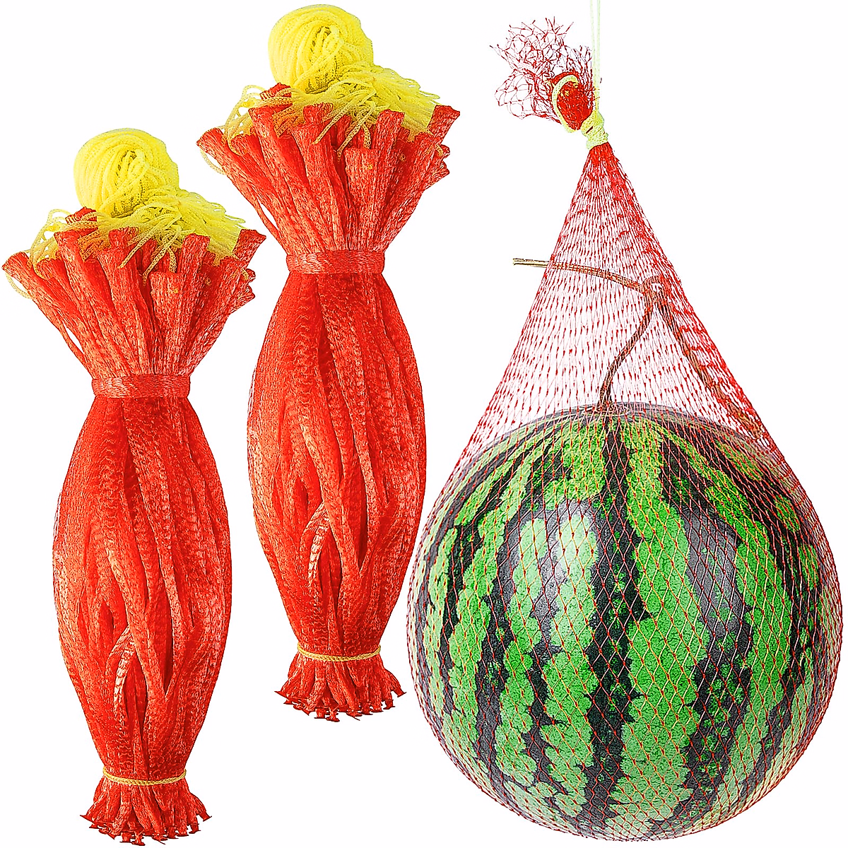 Iceyyyy 100 Pack Watermelon Nets,Hanging Watermelon Nets Bags Mesh,Reusable Melon Hammocks Cradles for Honeydew Melon,Cucumbers,Garden Growing