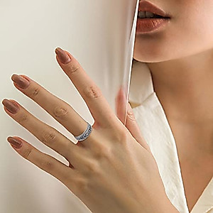 PROESS Rose Spinner Ring 925 Sterling Silver Fidget Anxiety Ring Thumb Ring Stress Relief Ring Rose Leaves Ring Jewelry Size 8 for Birthday Christmas for Women Men