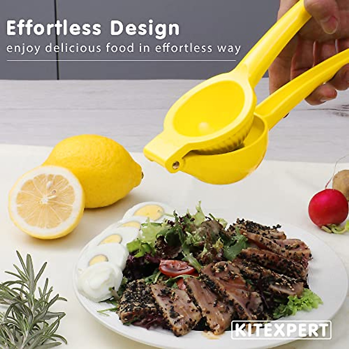 KITEXPERT Lemon Lime Squeezer, Manual Juicer Citrus Squeezer Press for Max Extraction, Ergonomic Fruit Hand Press Squeezer for Effortless Use and Easy to Clean