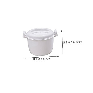 RORPOIR 2pcs Thermal Rice Cooker Travel Rice Cooker Portable Cooker Asian Vegetables Rice Cooker Cup Pasta Cooker Microwaveable Rice Cooker Steaming Basket Plastic White Rice Making Tool