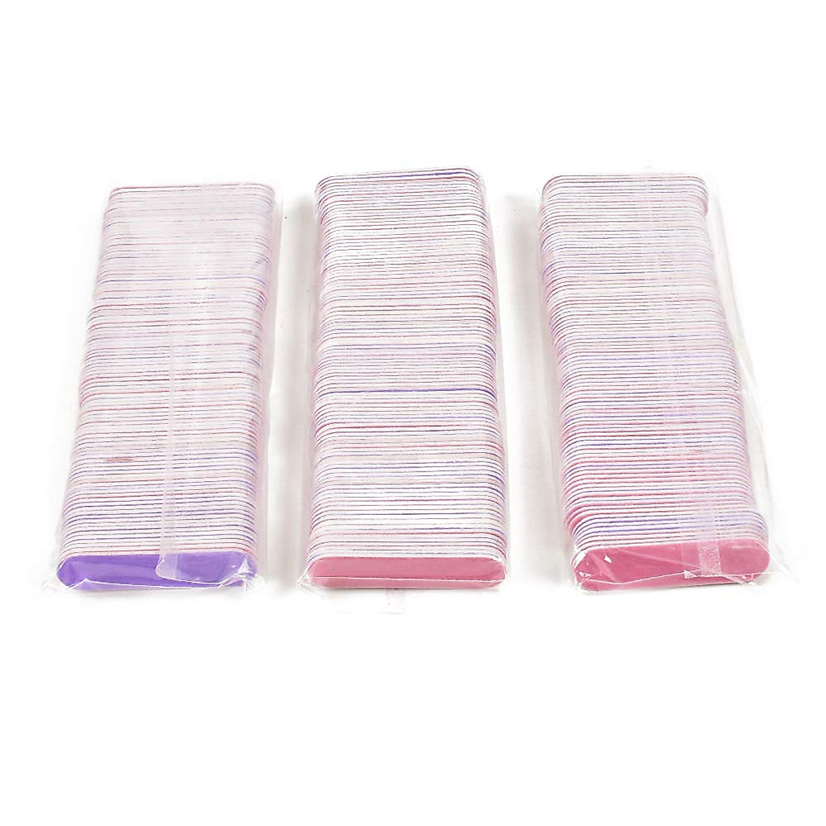VIOCIWUO Mini Nail File Bulk 300Pcs (180/240 Grit), Disposable Nail Files Double Sided Emery Boards Home or Professional Manicure Tools(Purple and Pink)