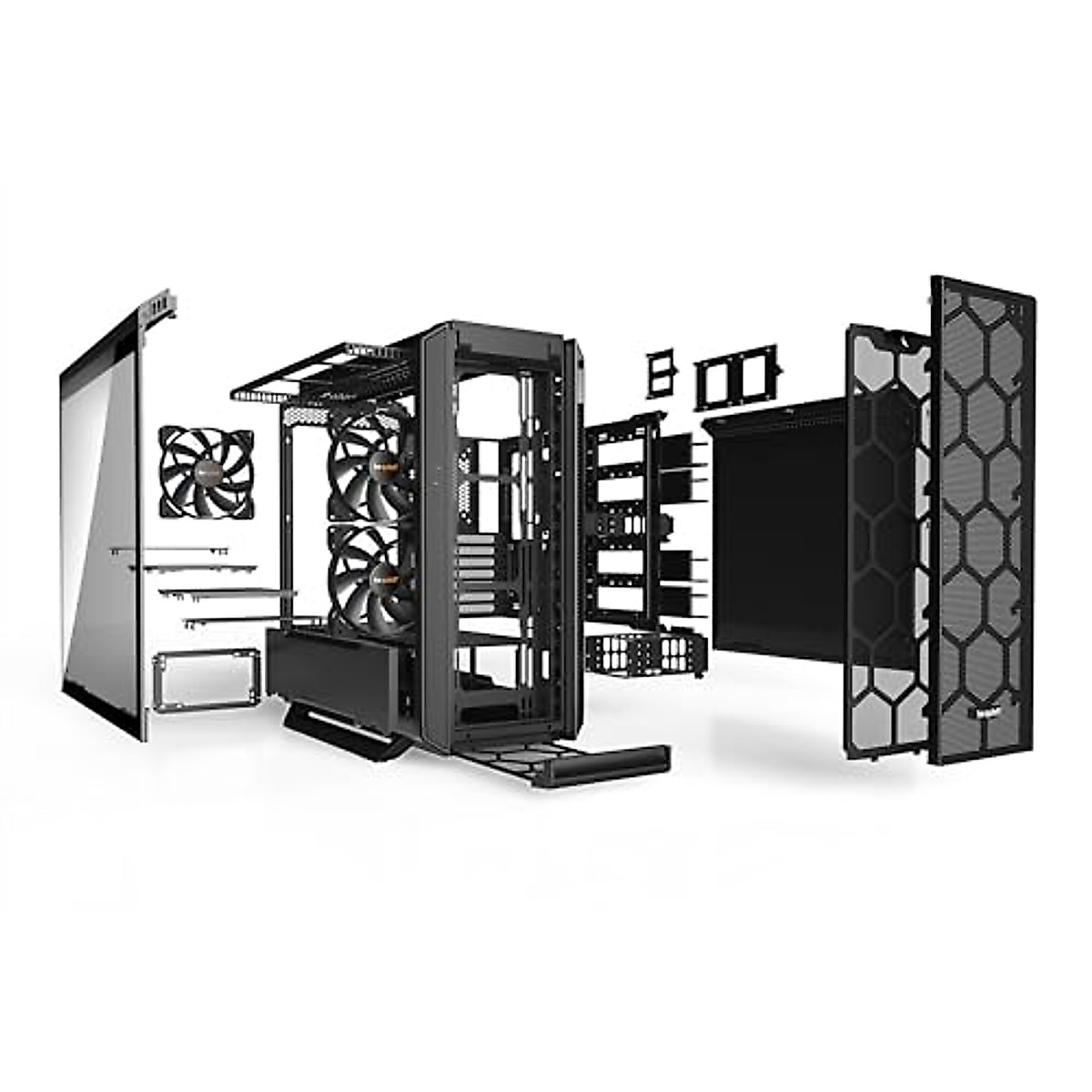 be quiet! Silent Base 802 Window ATX Midi Tower PC Case| 3 Pre-Installed Pure Wings 2 Fans | Sound Insulated | Tempered Glass Window | Black | BGW39