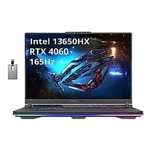 ASUS ROG Strix G16 Gaming Laptop, 16'' WUXGA 165Hz Display, Intel Core i7-13650HX, NVIDIA GeForce RTX 4060, 4zone RGB Backlit Keyboard, Win 11 Pro, Gray, 128GB USB Business Card(32GB DDR5 | 1TB SSD)