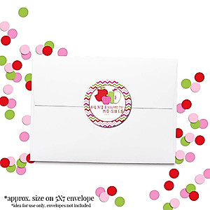 Main Squeeze Apple-Themed Valentine Party Favor Sticker Labels, 40 2" Party Circle Stickers by AmandaCreation, Great for Classroom Valentines, Envelope Seals, Gifts & Treats