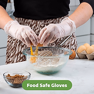 Comfy Package [100 Count Disposable Vinyl Gloves, Powder Free, Latex Free, Clear Gloves for Cooking and cleaning - Large