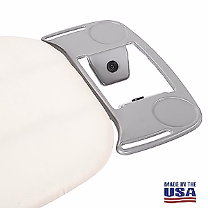 Ironing Board Full Size Made in The USA by Seymour Home Products (Khaki) Extra Wide 18” Iron Board Set Includes Iron Rest, Cover & Pad | All-Steel Frame with 4 Heavy Duty Legs for Extra Support