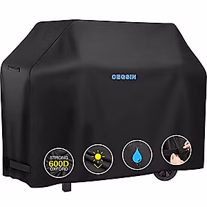 Cegsin 58 Inch Grill Cover, Heavy Duty Waterproof BBQ Grill Cover, UV and Fade Resistant Gas Grill Cover, 600D Outdoor Grill Cover Fits Grills of Weber Brinkman Char-Broil, Etc-Black