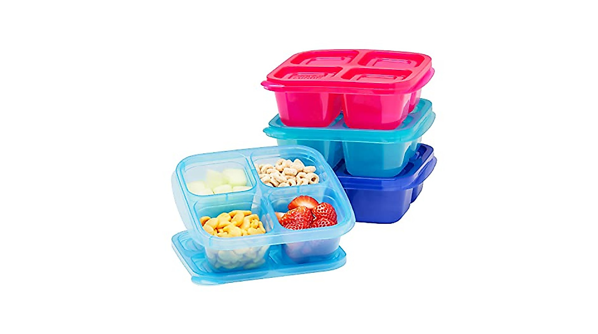 EasyLunchboxes: Reusable 4-Compartment Snack Containers