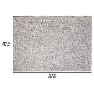 Amazon Basics Rectangular Outdoor Rug For Patio and Balcony, Grey, 13 ft L x 9 ft W