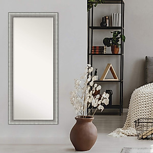Amanti Art Silver Full Length Mirror, 65x29 Elegant Brushed Pewter Tall Free Standing Body Wall Mirror Full Length for Dressing, Casual Frame, Lean on Floor or Hang, Wall Decor from WI, USA