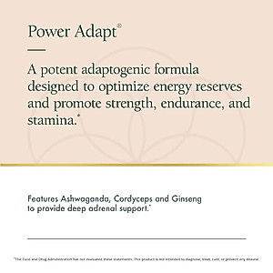Natura Health Products Power Adapt Supplement - Deep Adrenal And Endocrine Support - Featuring Ashwagandha, Ginseng, Rhodiola Rosea Root Ext. And Cordyceps (60 capsules)