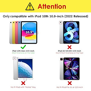 VIKESI Case for iPad (A16) 11-inch 2025 and iPad 10th Generation 10.9 Inch 2022, Clear Back and TPU Shockproof Frame Cover [Built-in Pencil Holder, Support Auto Sleep/Wake] - Black Opal