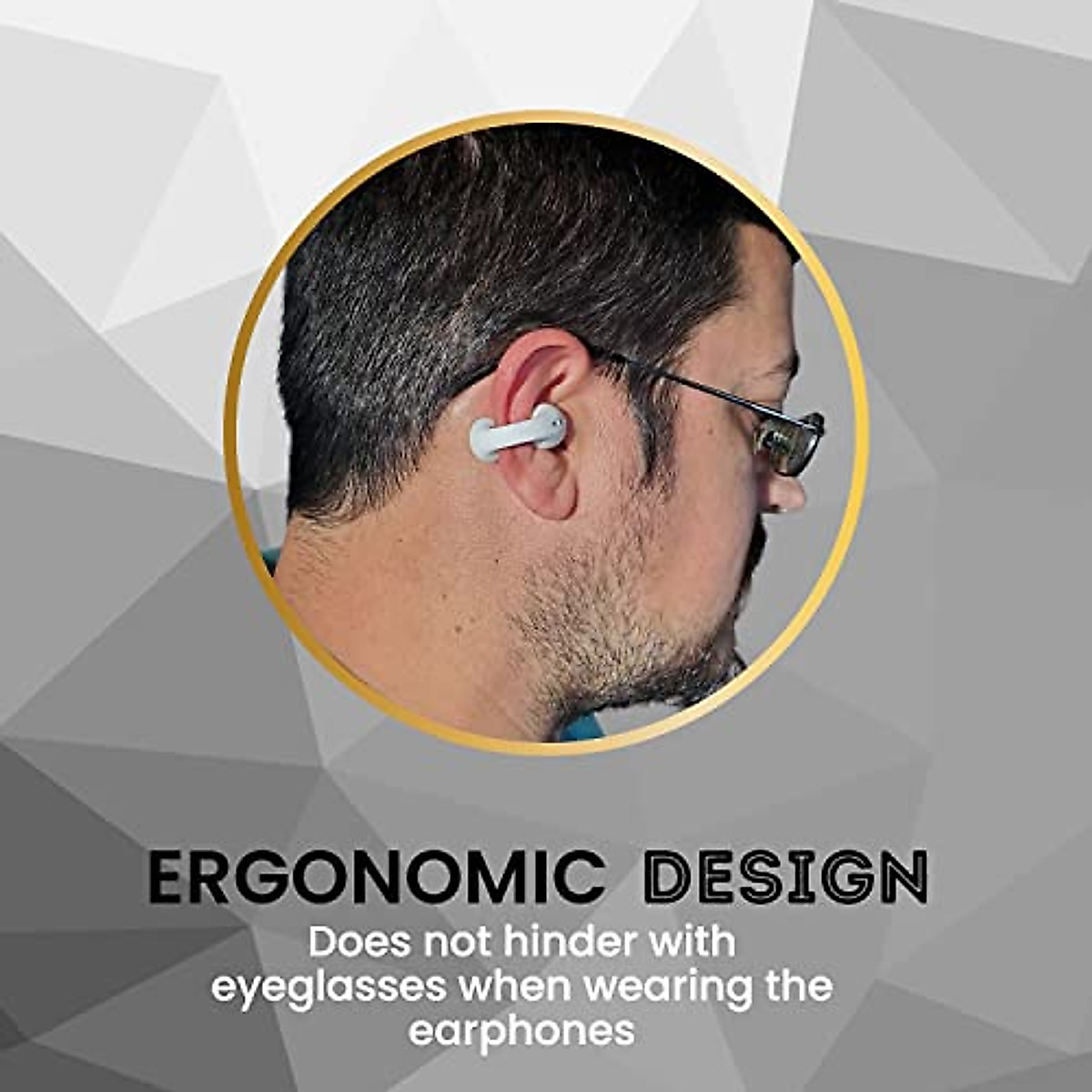 Bean Buds Bluetooth Earphones Wireless Earbuds, Open Ear Design (Black)