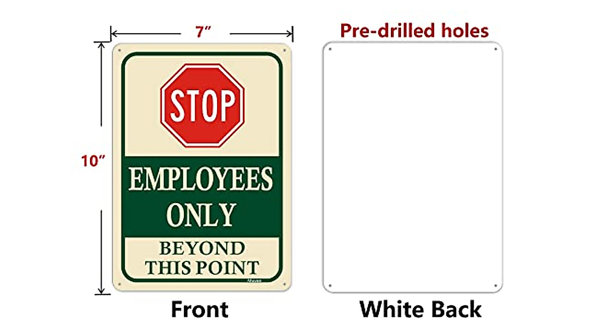 Employees Only Sign - Reflective 10x7 Aluminum Restriction Sign